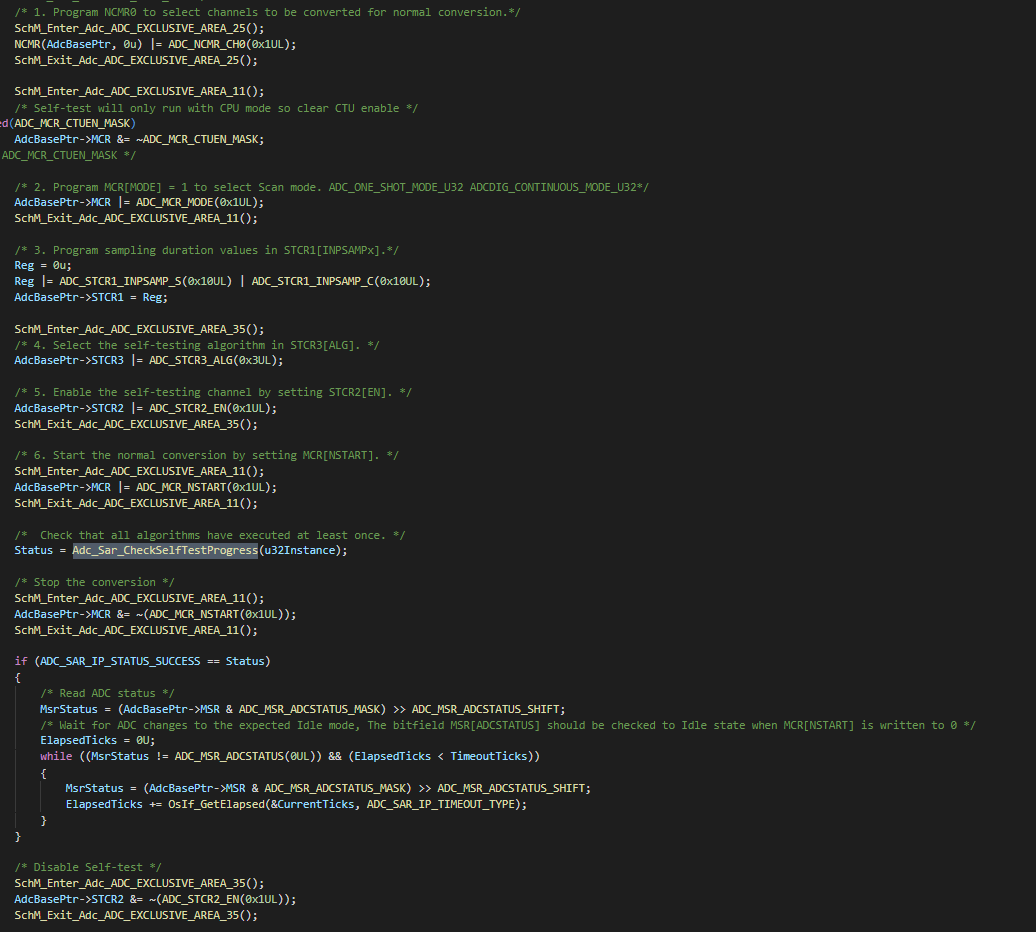 What Circumstances Will Cause The Adc Self Test Algorithm Return