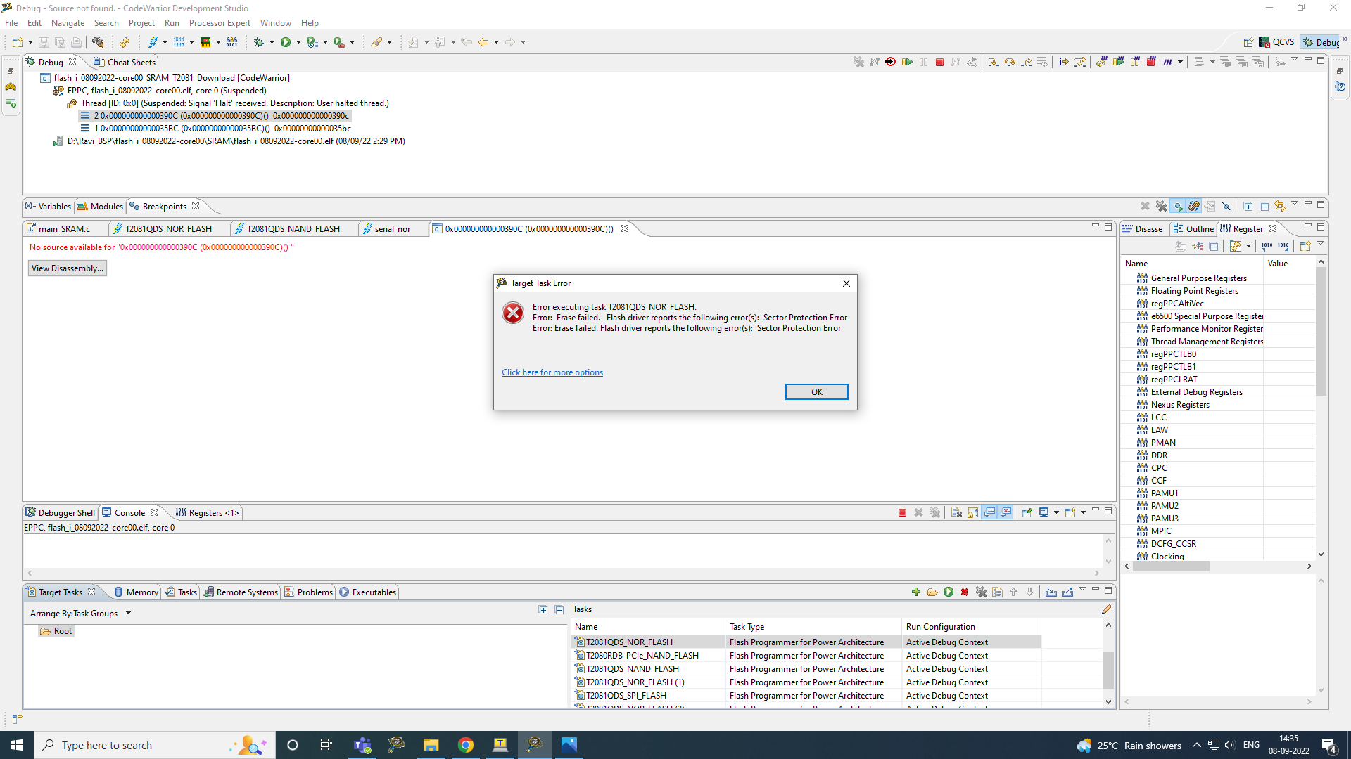 Codewarrior Nor Flash Error Sector Protection Error Nxp Community