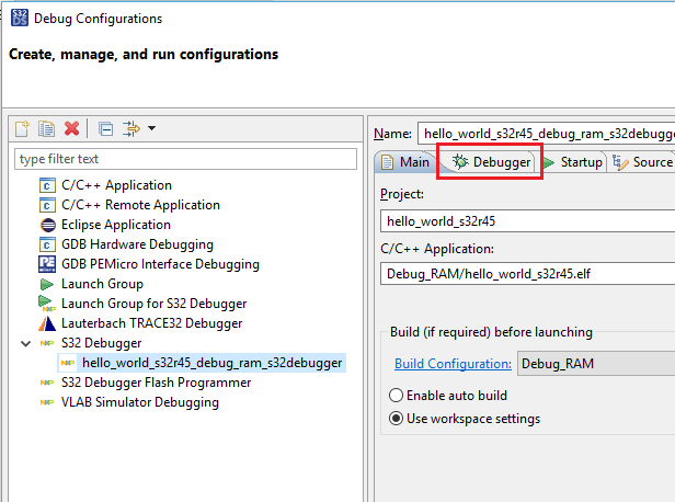 HOWTO: Start S32 Debugger from S32 Design Studio o... - NXP Community