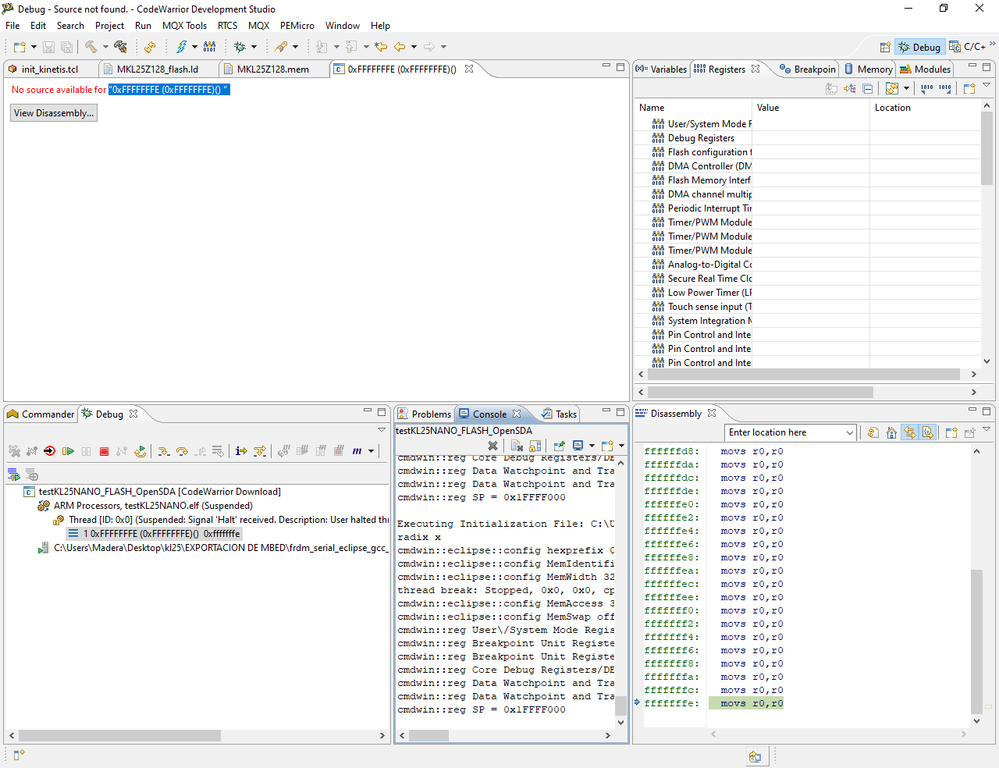 No source available for "0xFFFFFFFE (0xFFFFFFFE)()... - NXP Community