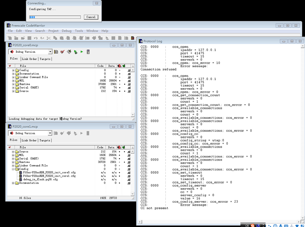 CWH-CTP-BASE-HE simulator can't connect P2020 Question - NXP Community
