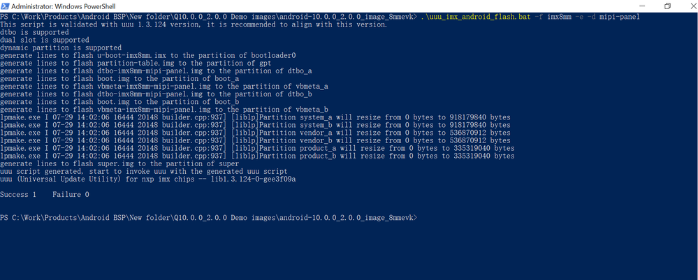 Using UUU to download the Android images to i.MX 8M Mini EVK LPDDR4 ...