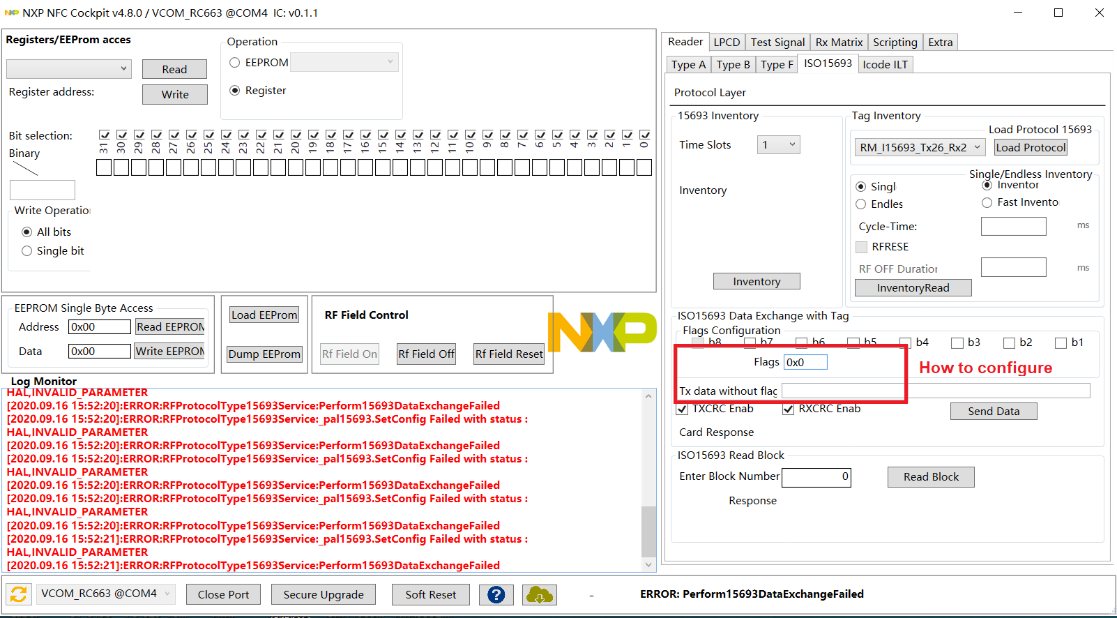 CLEV6630B write to CODE-SLIX with ISO-15693 - NXP Community
