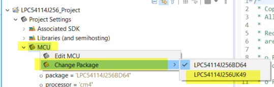 LPC54114 WLCSP49 型號設定 - NXP Community