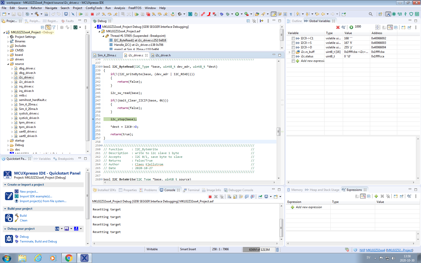 Solved: MKL02 I2C Master - NXP Community