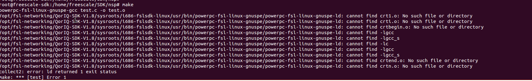 cannot find crt1.o: No such file or directory - NXP Community