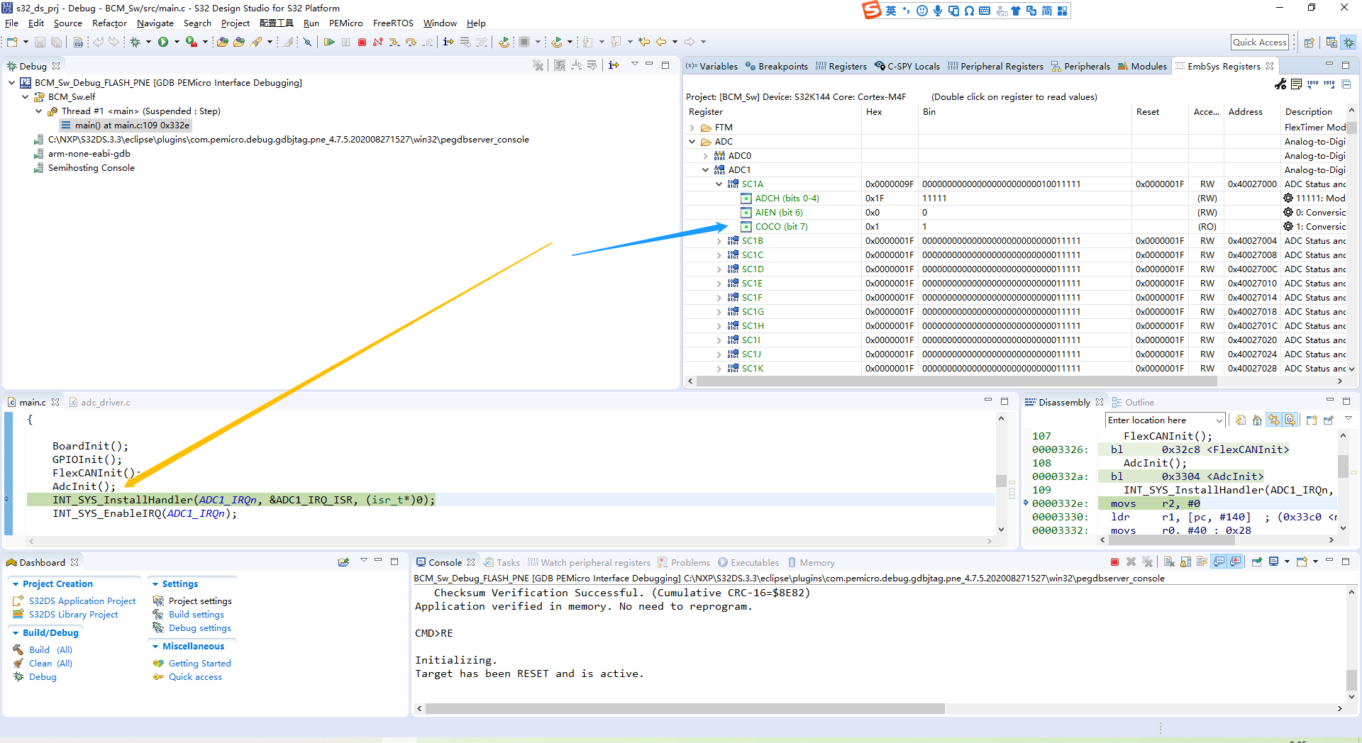S32k144 ADC can't enter ISR(or the COCO bit can't be set) - NXP Community