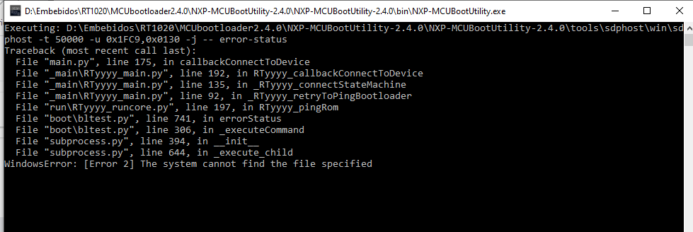 Solved: Re: MCUBootUtility python error? - NXP Community