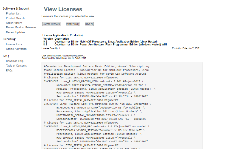 Renewed my licence for CodeWarrior V8.8 PA. Newly ... - NXP Community