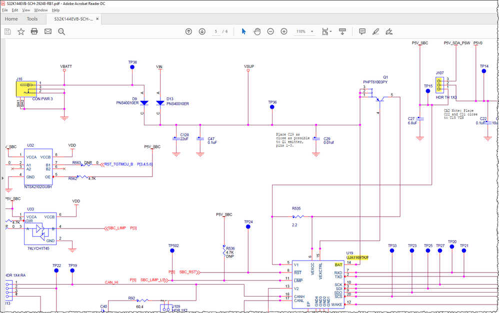 What is the power supply voltage range over which the S32K144EVB-Q100 ...