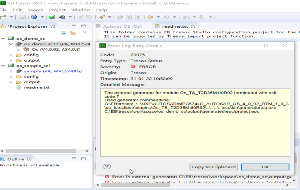 How to fix a bug in EB Tresos software configuration with AUTOSAR_OS ...