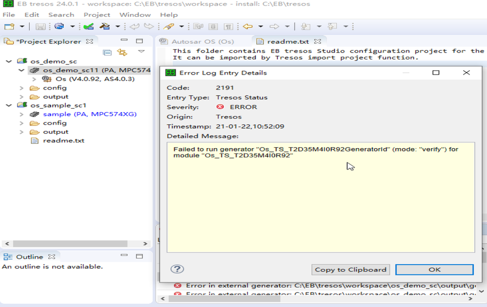 How to fix a bug in EB Tresos software configuration with AUTOSAR_OS ...