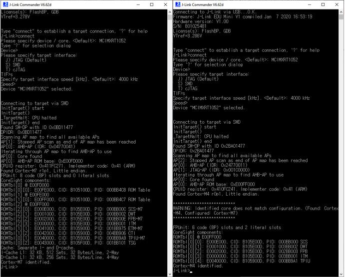 Solved: SWD connection to iMXRT1050 EVK using Segger J Link only works ...