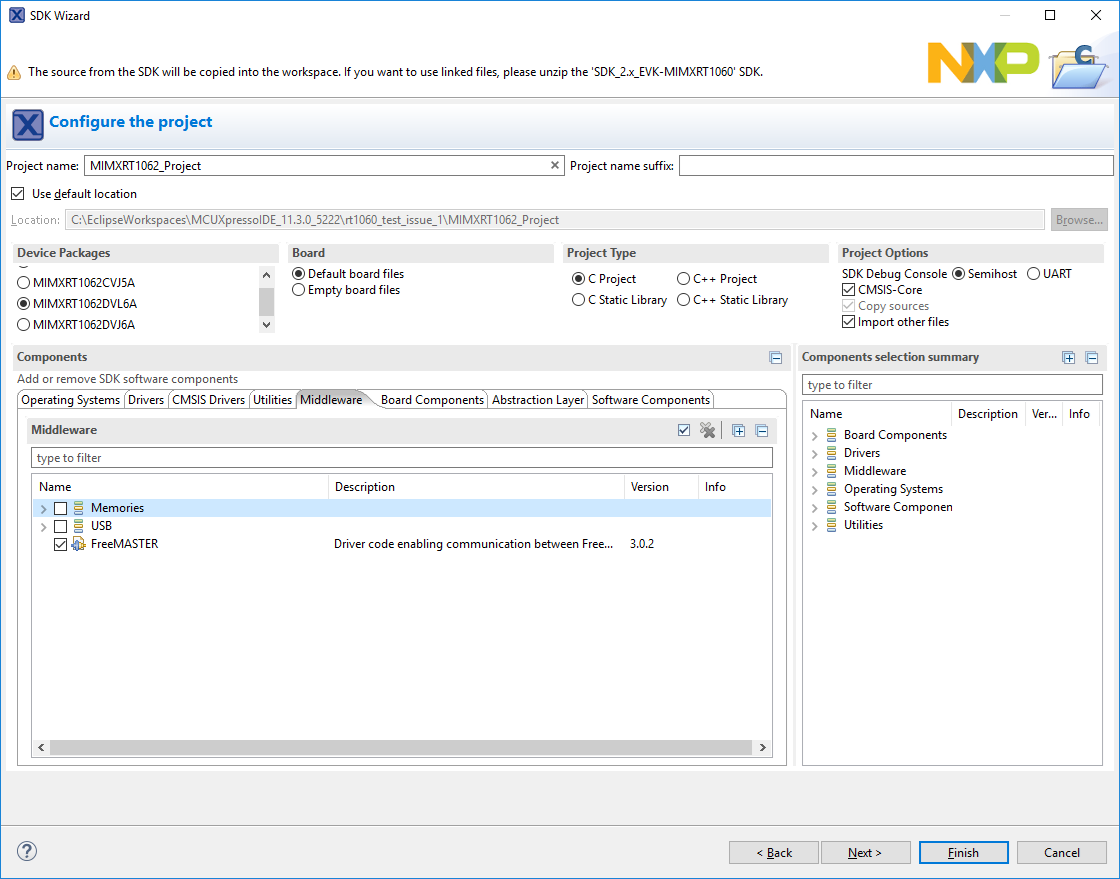 Solved: FreeMASTER driver component does not contain all required files - NXP Community