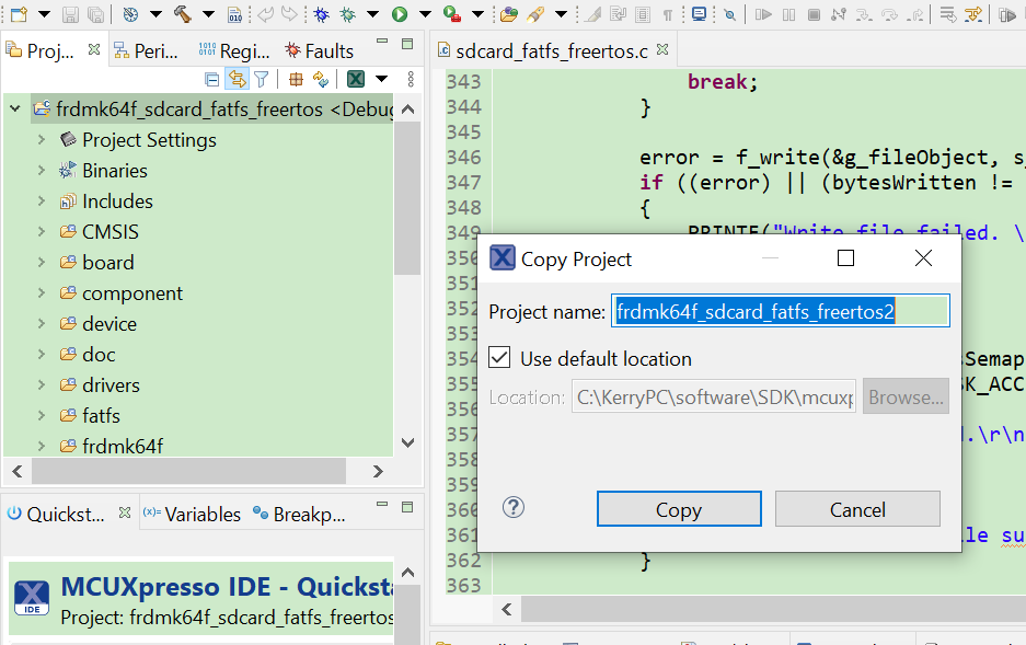 Solved: Unable to build project with FreeRTOS, FatFS and sdmmc_host support for FRDM-K64F - NXP ...