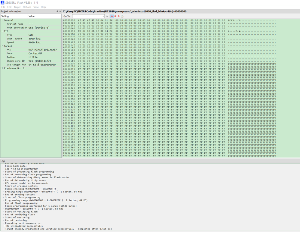 Re: J-Flash download rt1021 program problem - NXP Community
