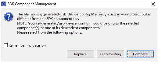 Solved: SDK component replacement options will be ignored - NXP Community