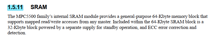MPC5566 SRAM ECC protection on 32 KB only or all SRAM ? - NXP Community