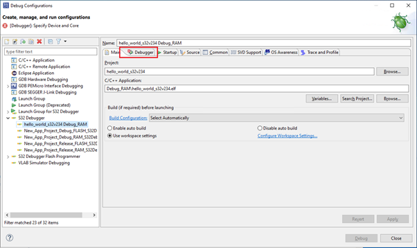 HOWTO: Add a new debugger configuration to an exis... - NXP Community