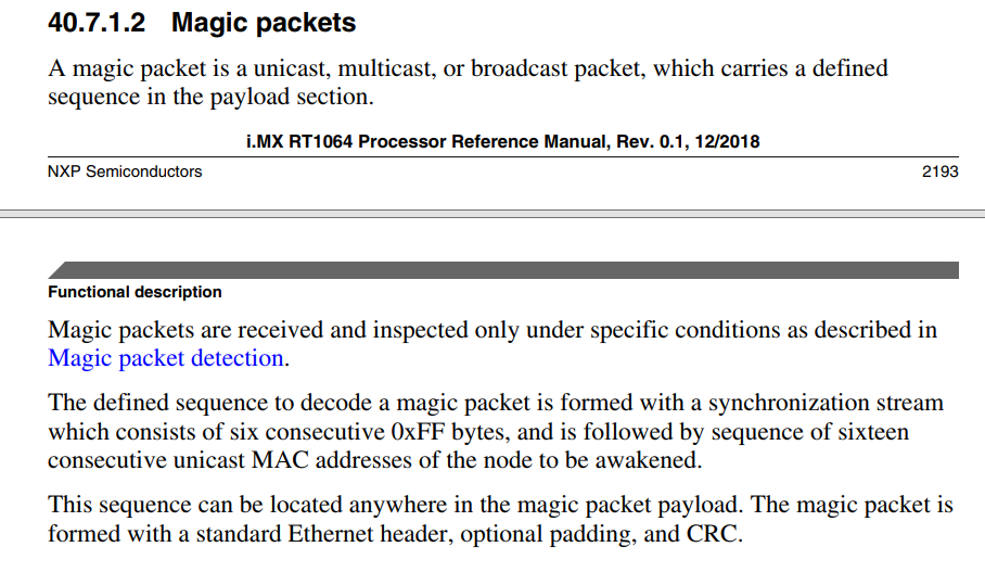 IMX.RT1064 can not wakeup by magic packet (WOL) - NXP Community