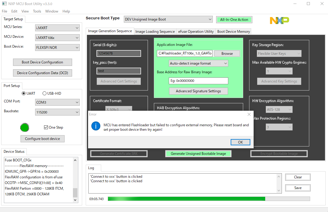 Solved: MIMXRT1060-EVK: Failed to initialize flash driver MIMXRT1060_SFDP_QSPI.cfx error - NXP ...