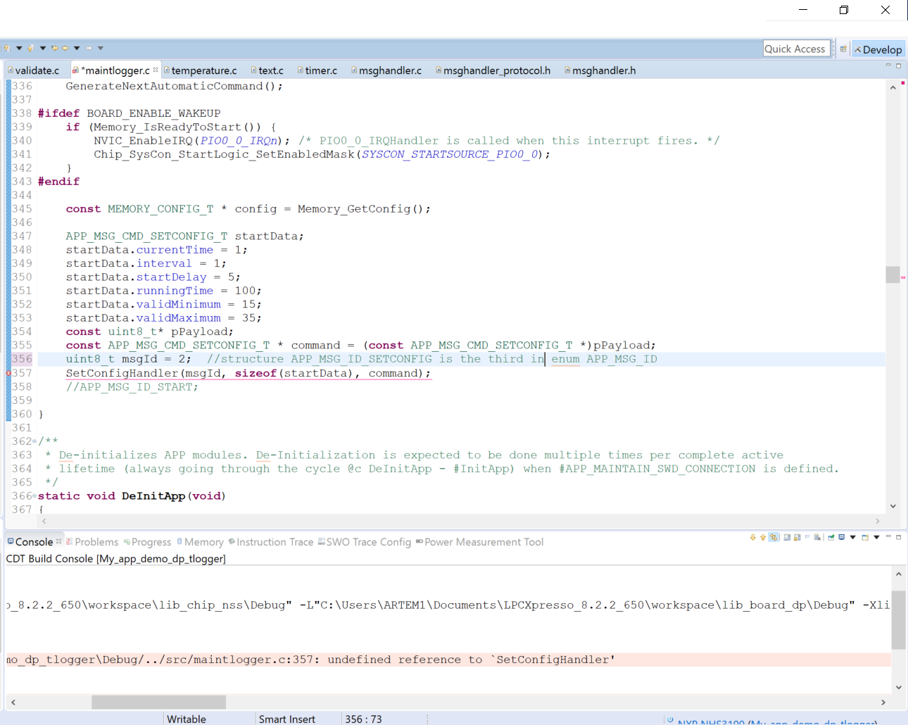 Set default measurement config in tlogger app on NHS3100 with code ...