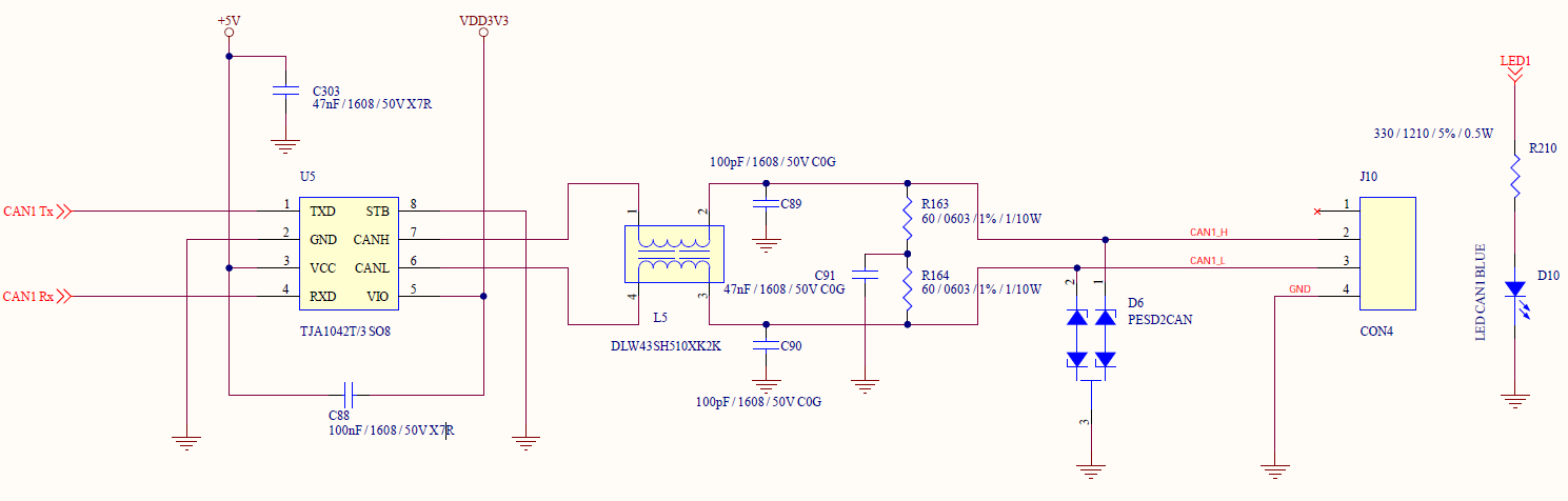 Can Transceiver circuit problem with TJA1042T/3 - NXP Community