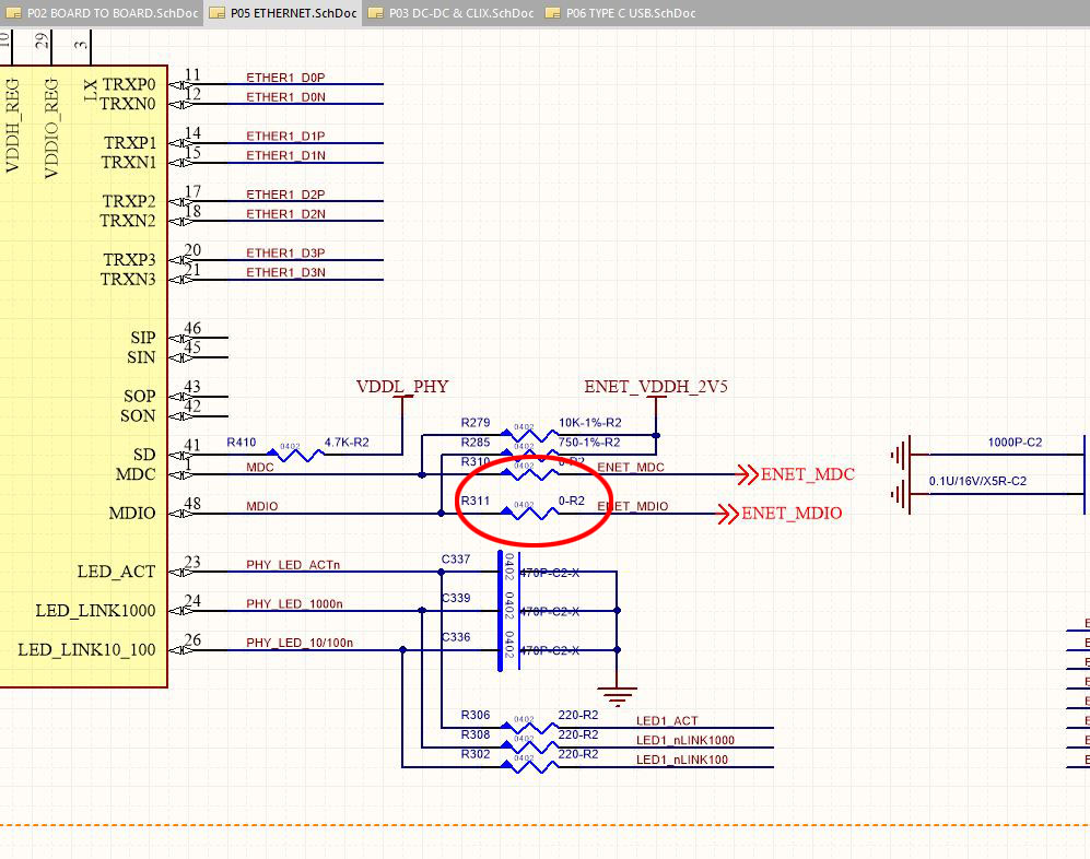 ETHERMET PHY pins MDIO/MDC, through resistor or direct connection ...