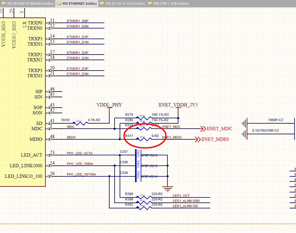 ETHERMET PHY pins MDIO/MDC, through resistor or direct connection ...