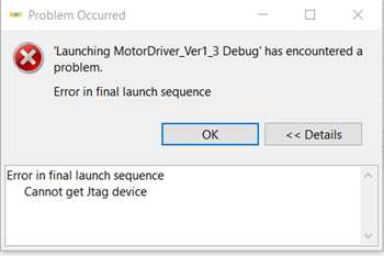 Error in final launch sequence : Cannot get jtag device - NXP Community