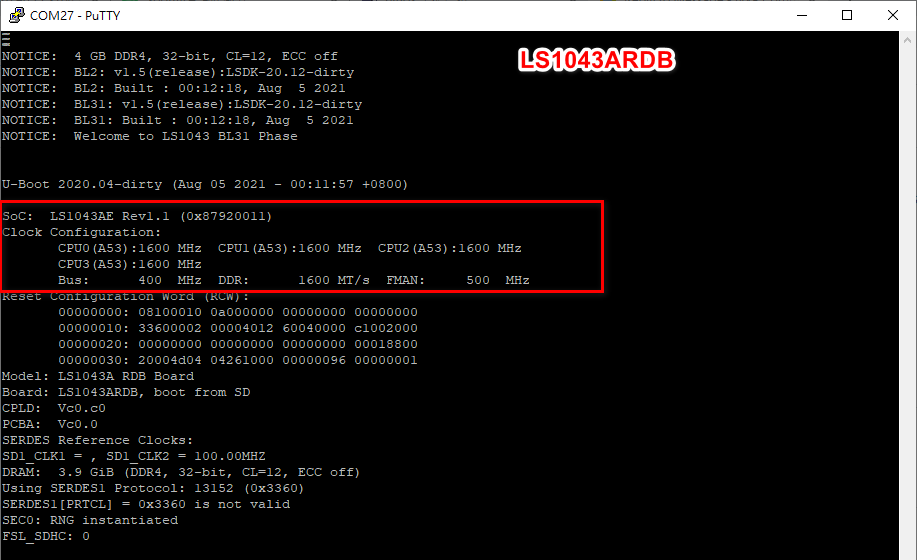 Solved: LS1043a clock configuration issue? - NXP Community