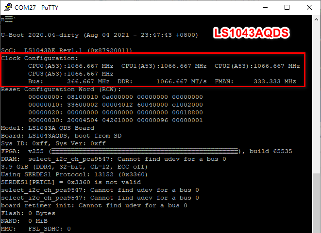 Solved: LS1043a clock configuration issue? - NXP Community