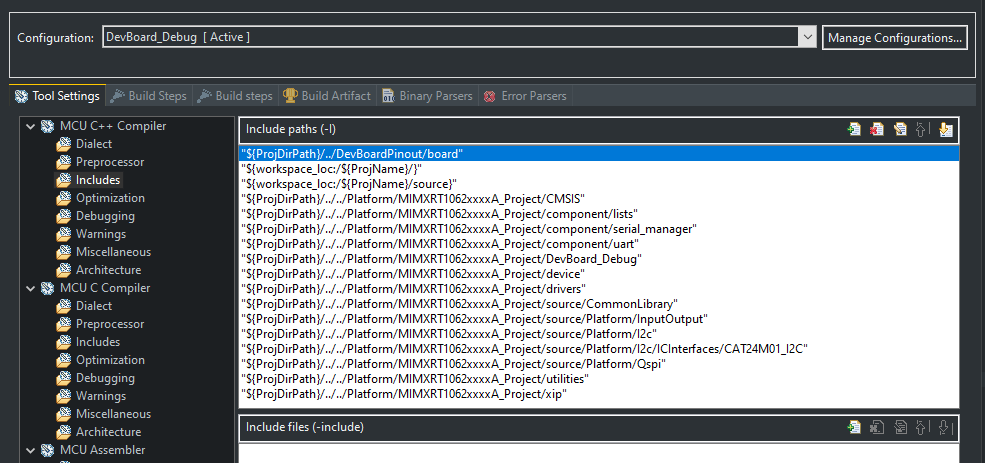 Solved: Project Include Folders from Multiple Projects - NXP Community