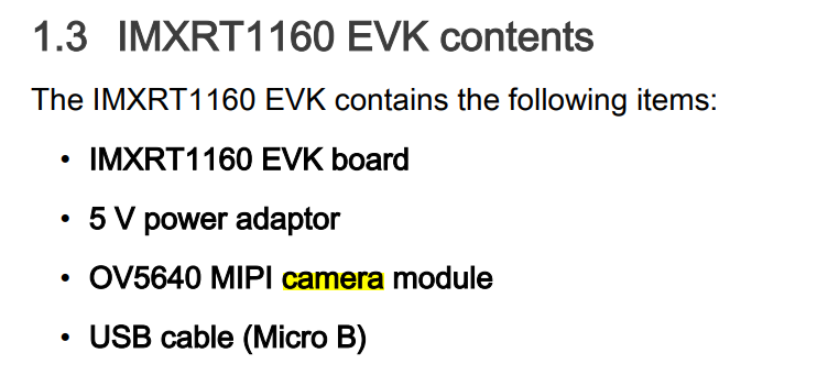 Solved: Re: MIMXRT1160-EVK kit camera module - NXP Community