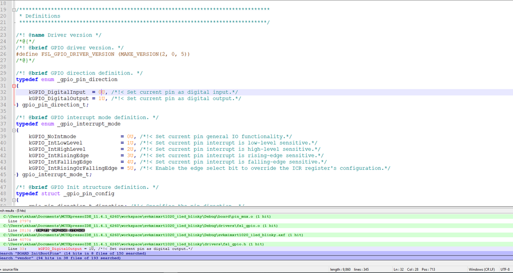 imxrt1020 mcuxpresso "blinky iled - NXP Community