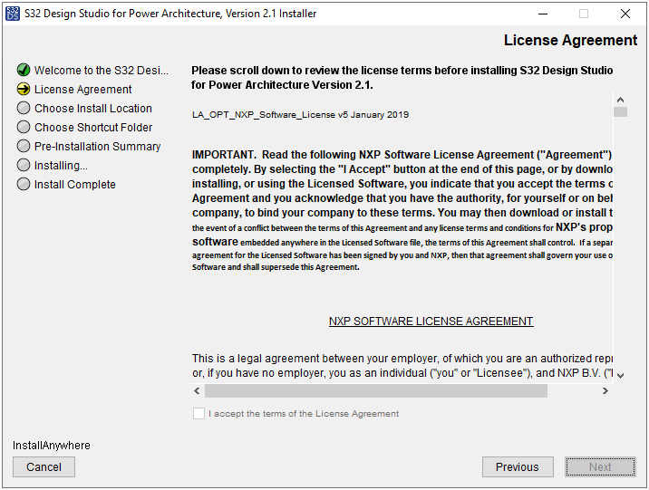 Solved: Re: Terms of use (S32 Design Studio, PowerPC Toolchain ...