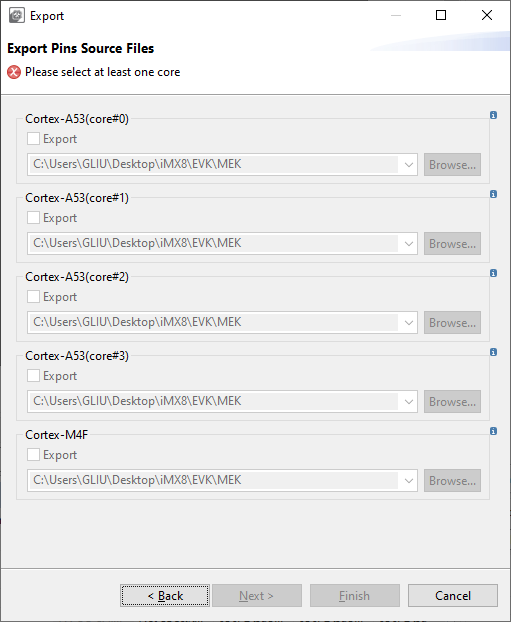 Solved: Config_Tools_for_i.MX_v10_x64, "Code not generated yet", no core is available to export ...