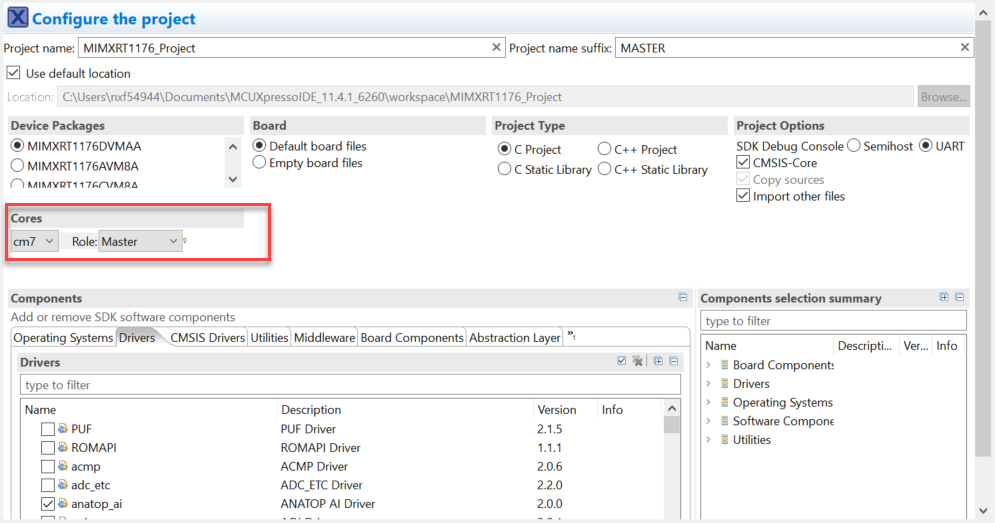 Solved How To Create Multi Core Project With Mcuxpresso Ide Form Scratch Nxp Community