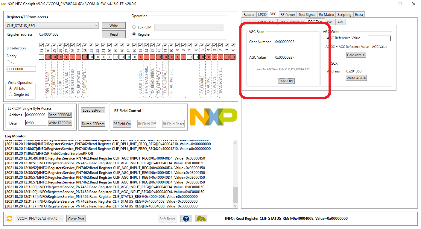 PN7462: Register for current DPC Gear - NXP Community