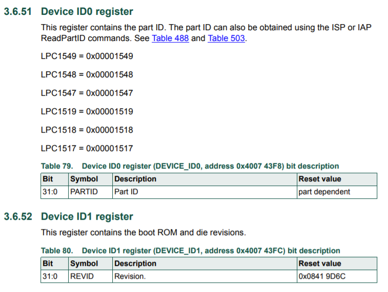 LPC1549 - stock production data register? - NXP Community