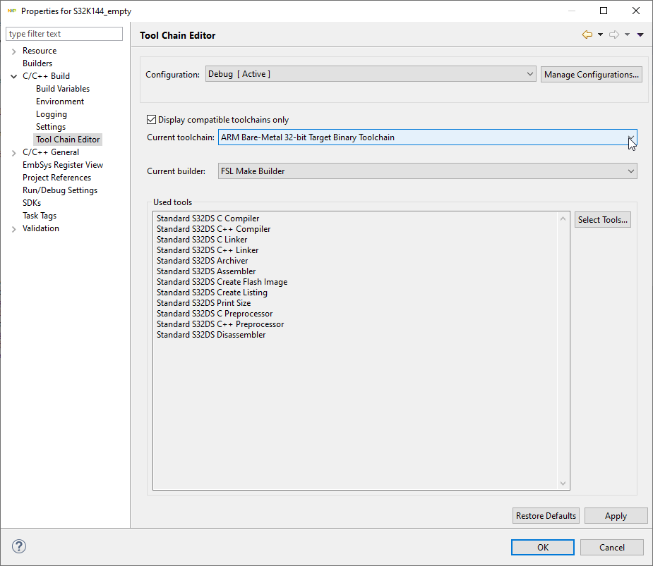 Solved: S32DS project build error - NXP Community