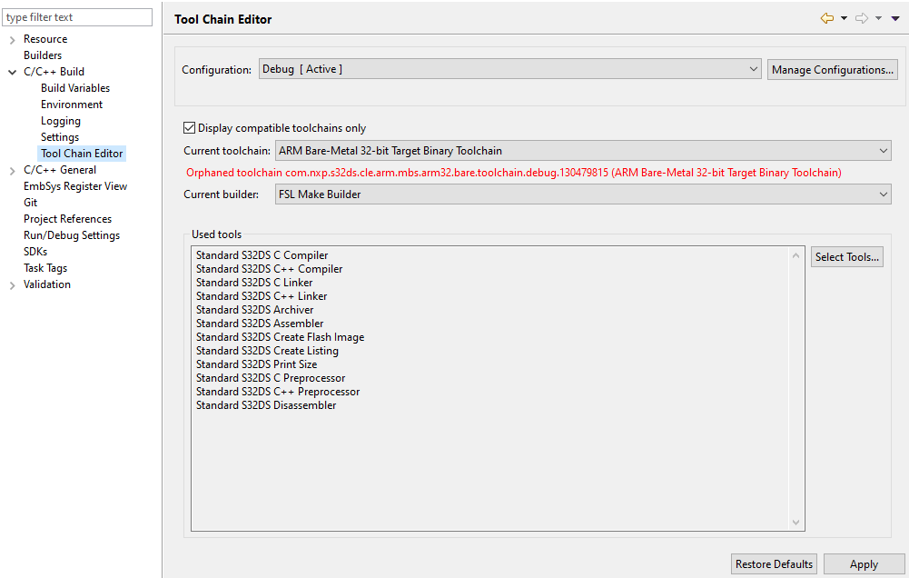 Solved: S32DS project build error - NXP Community