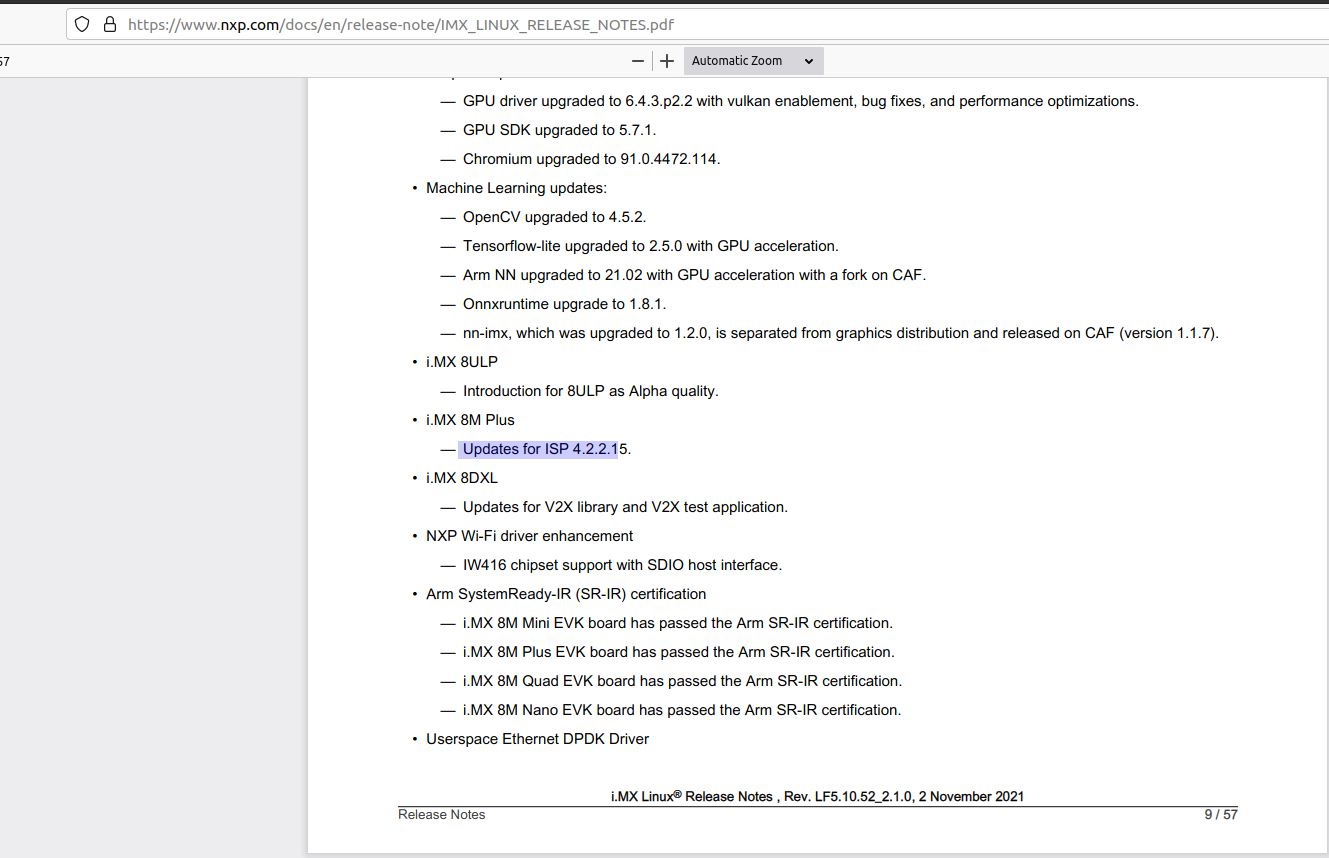 Where can ISP release note(s) be found ? - NXP Community