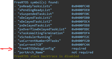 FreeRTOS stack backtrace not enabling - NXP Community