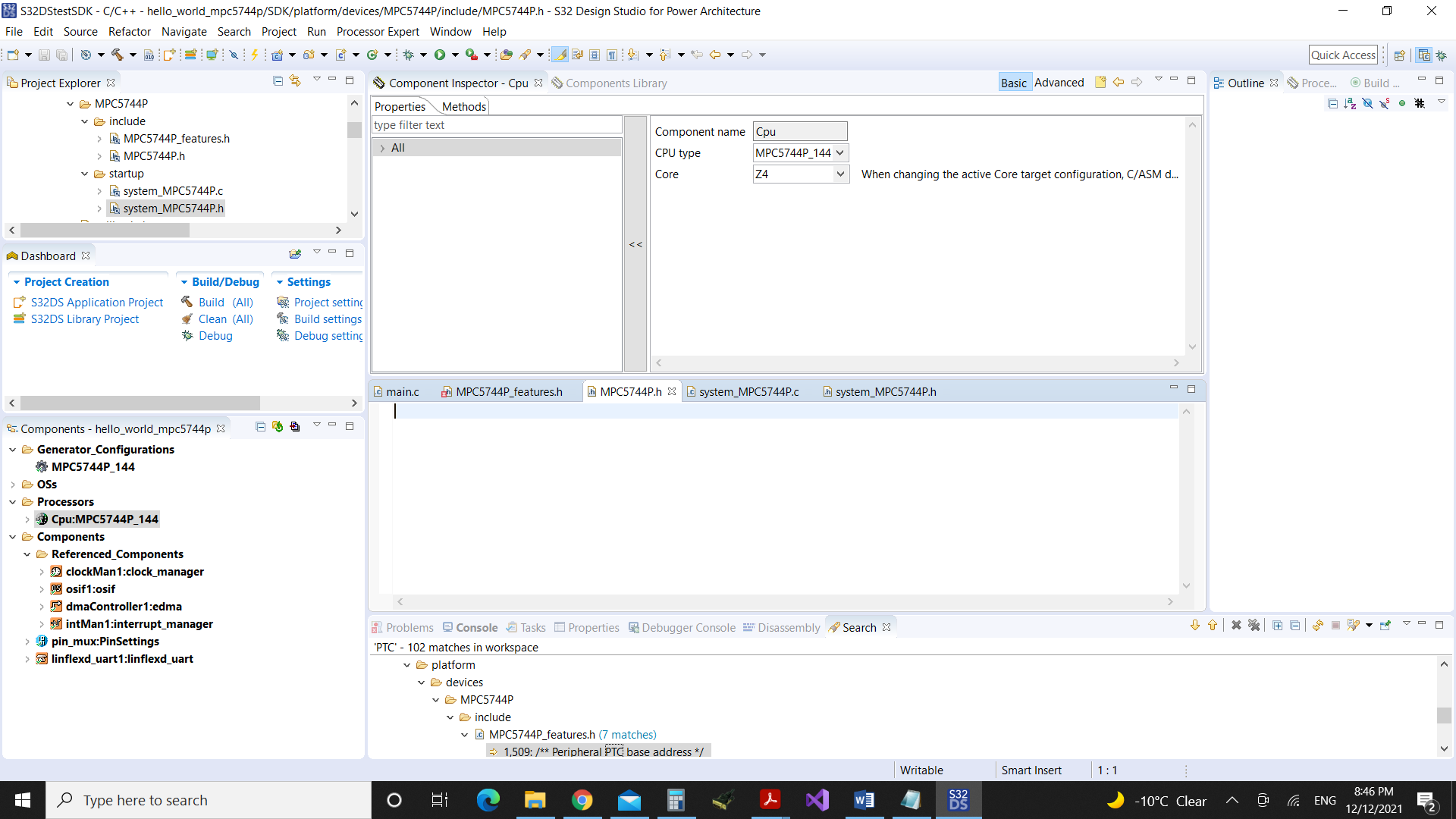 processor expert generated empty files in S32DS PA V2.1 SDK 3.0.0 ...