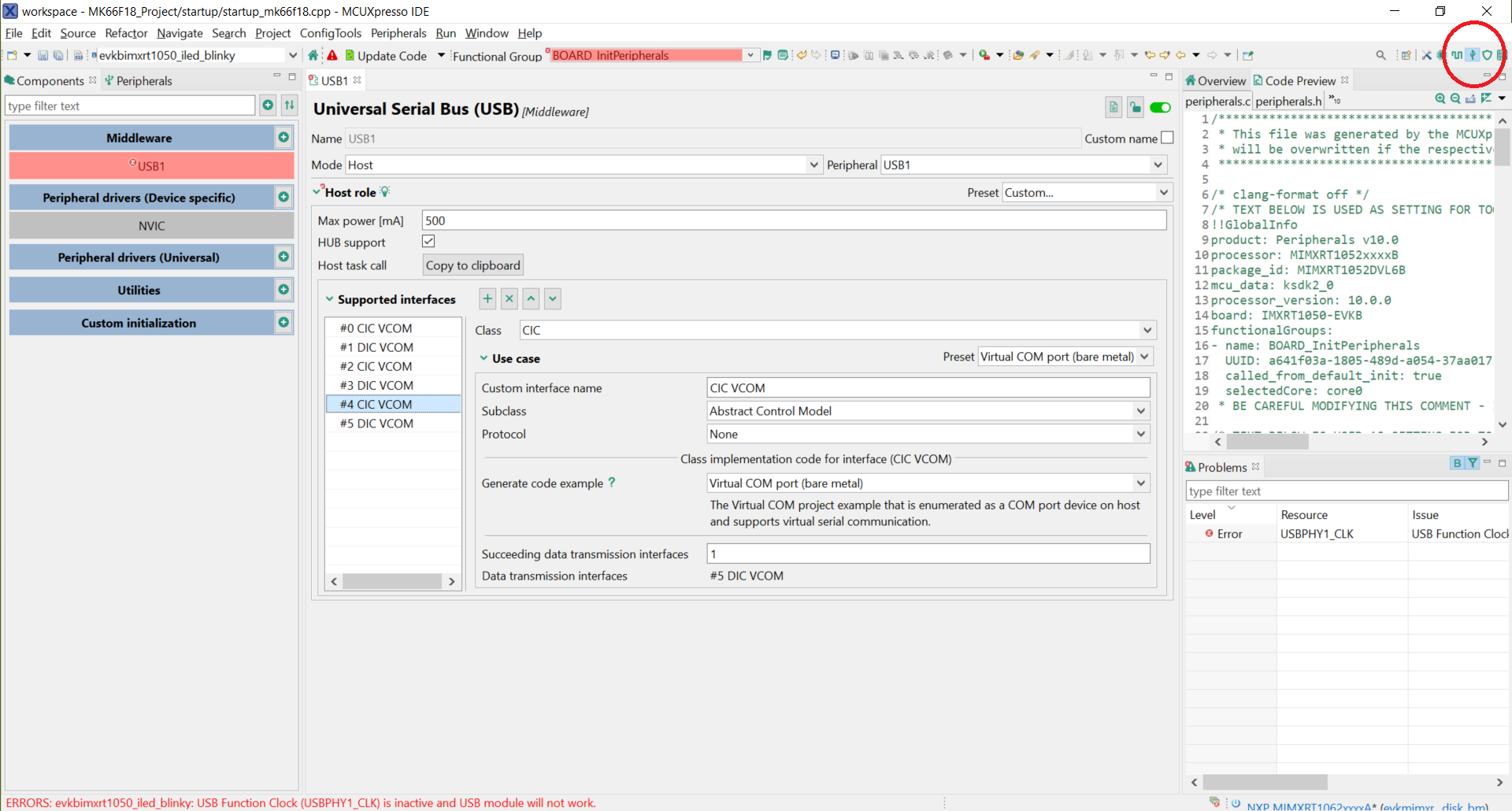 Two interface on USB CDC host - NXP Community