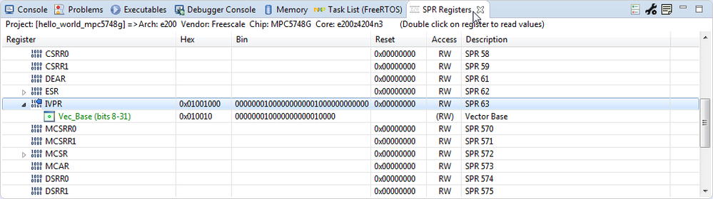 S32DS break-points and SPRs? - NXP Community