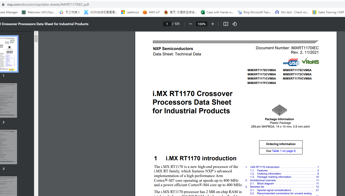 Can't access RT 1170 datasheets - NXP Community