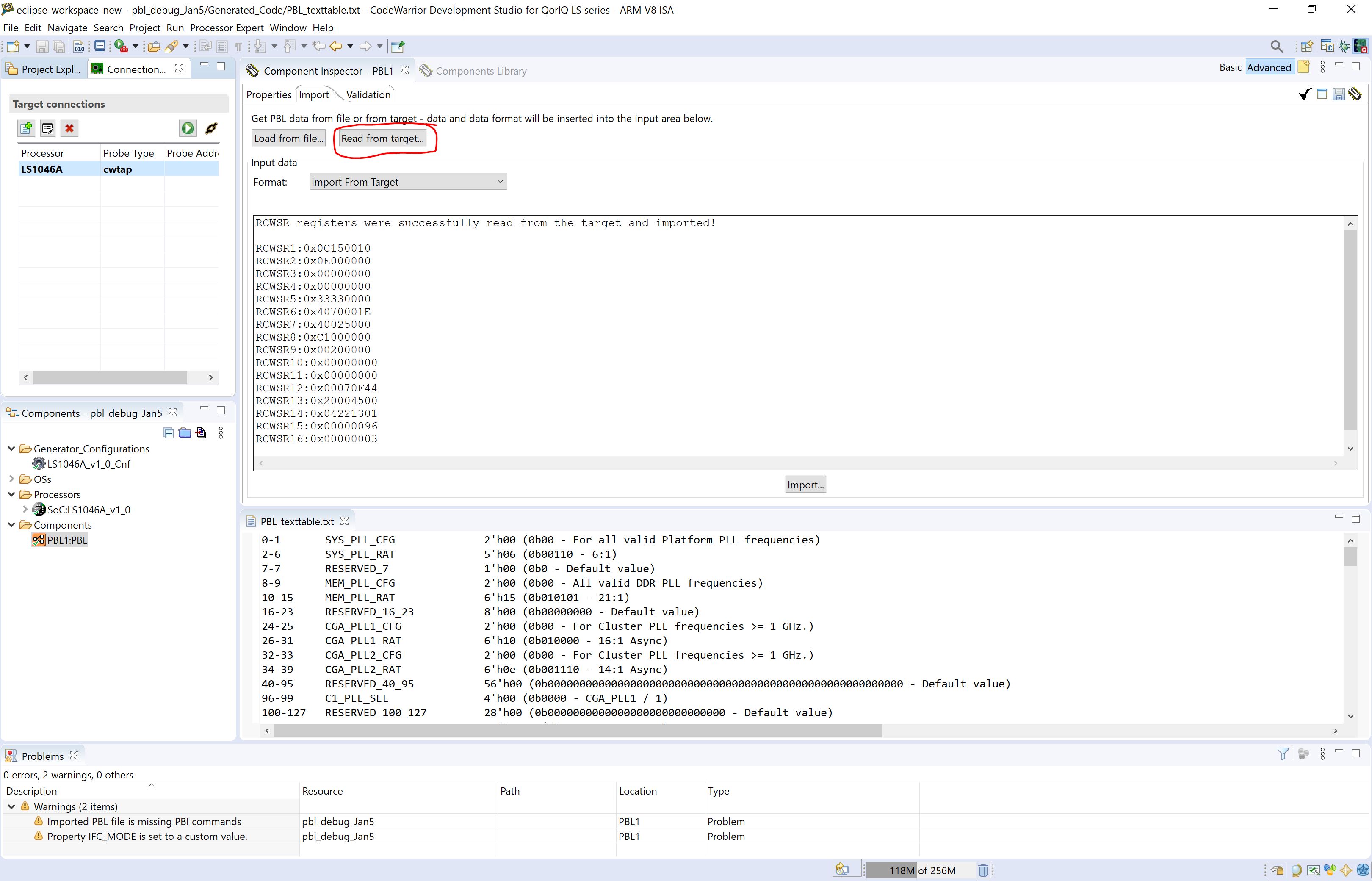 How do I read the DCFG_CCSR_RSTRQPBLSR register with CW4NET? - NXP ...