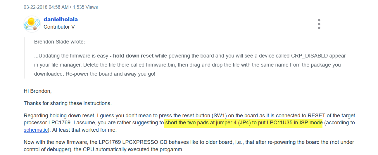 No compatible probes available LPC1769 - NXP Community